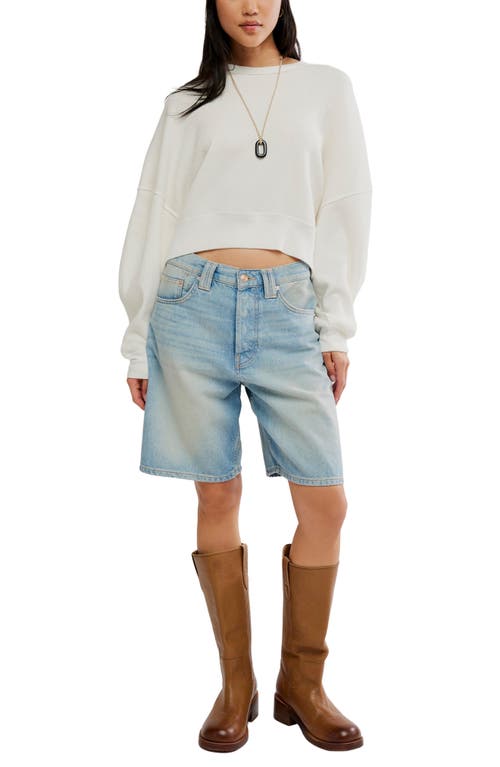 FREE PEOPLE Free People Skyline Waffle Long Sleeve Cropped T-Shirt